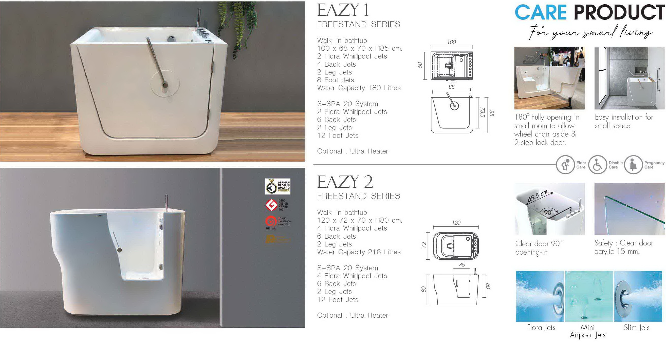 I-Spa FREESTAND BATHTUB Series : EAZY 1 & EAZY 2