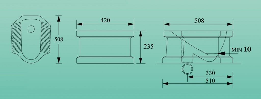 NC-102 : ELLE สุขภัณฑ์นั่งยองราดน้ำ แบบมีฐาน*คลิกดูรายละเอียดเพิ่มเติม