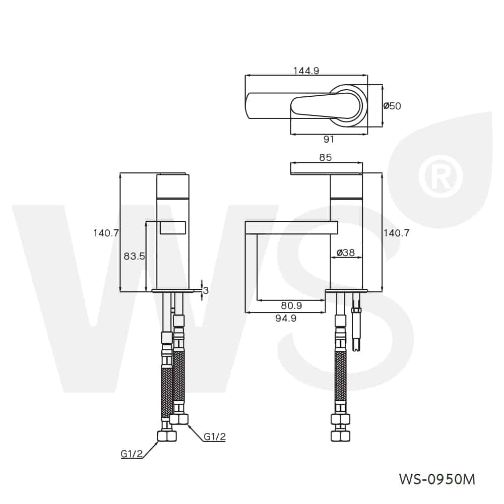WS-0950M ก๊อกอ่างล้างหน้าน้ำผสม รุ่น BLENDE