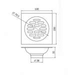 BN MD35555 ตะแกรงน้ำทิ้งพื้น สเตนเลส 304 (ลายแถบตรง)