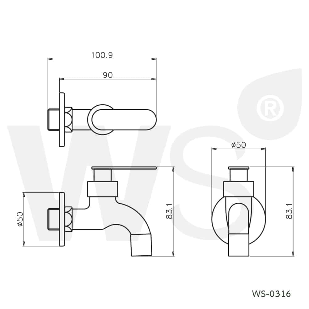 WS-0316 ก๊อกสนาม รุ่น WANG