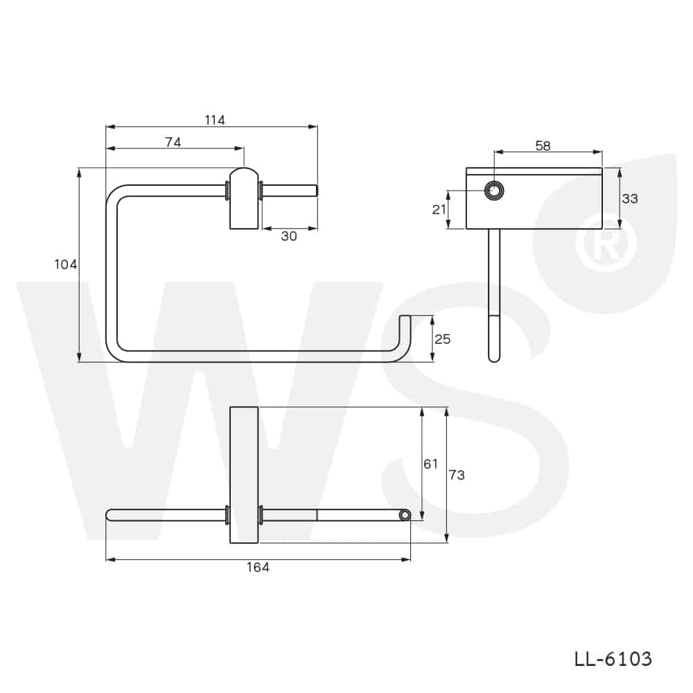 LL-6103 ห่วงแขวนผ้าสแตนเลส รุ่น LOLLI