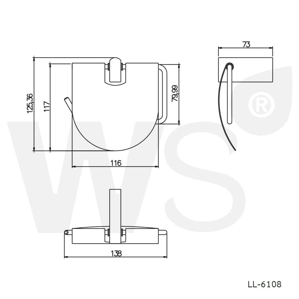 LL-6108 ที่ใส่กระดาษทิชชู่สแตนเลส มีฝาปิด รุ่น LOLLI