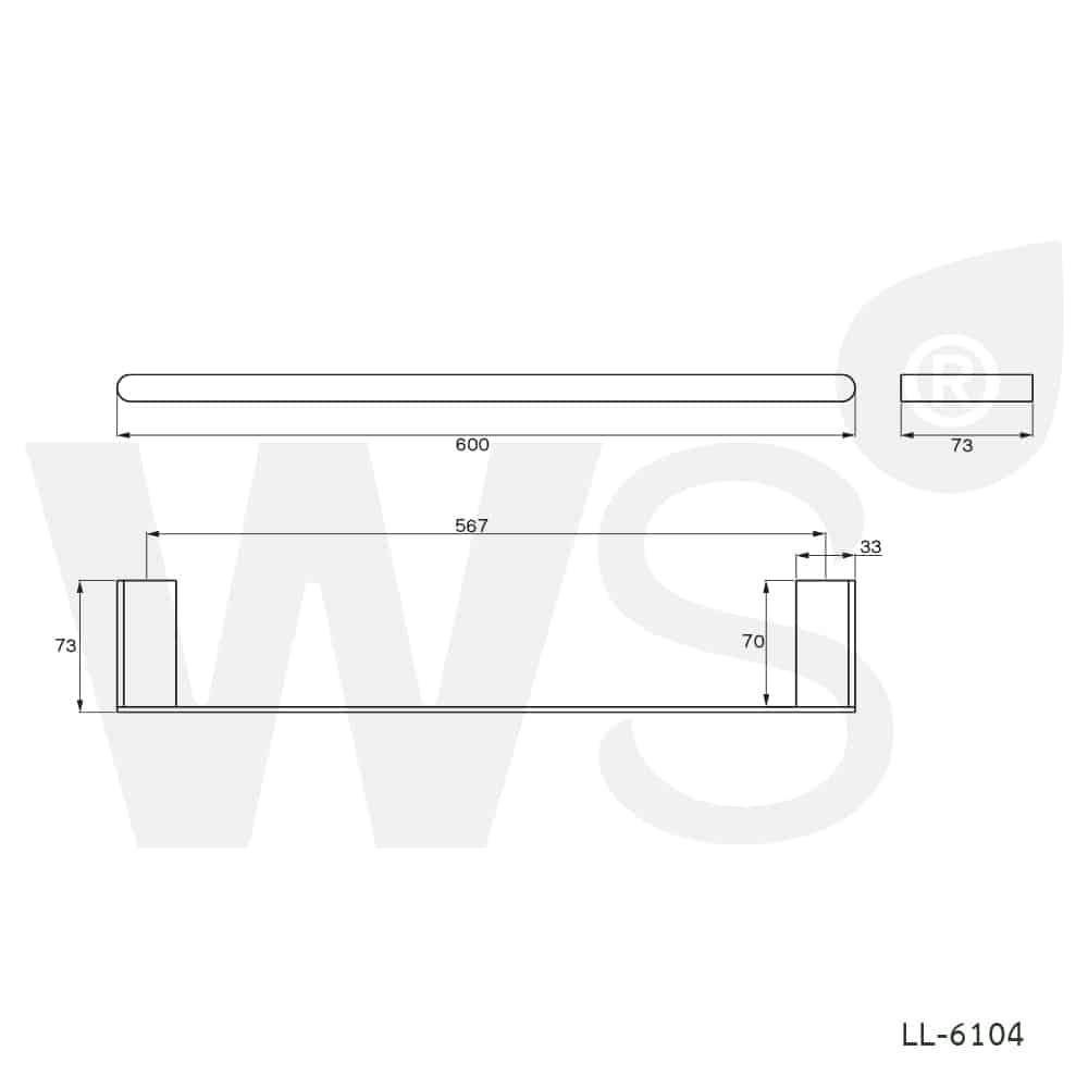 LL-6104 ราวแขวนผ้าสแตนเลส ขนาด 60 ซม. รุ่น LOLLI