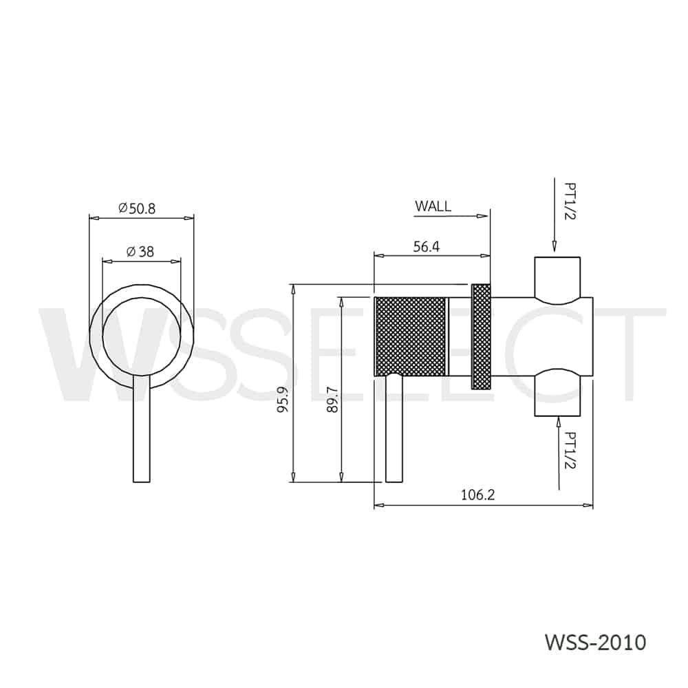 WSS-2010 วาล์วเดี่ยวฝักบัว แบบฝังผนัง