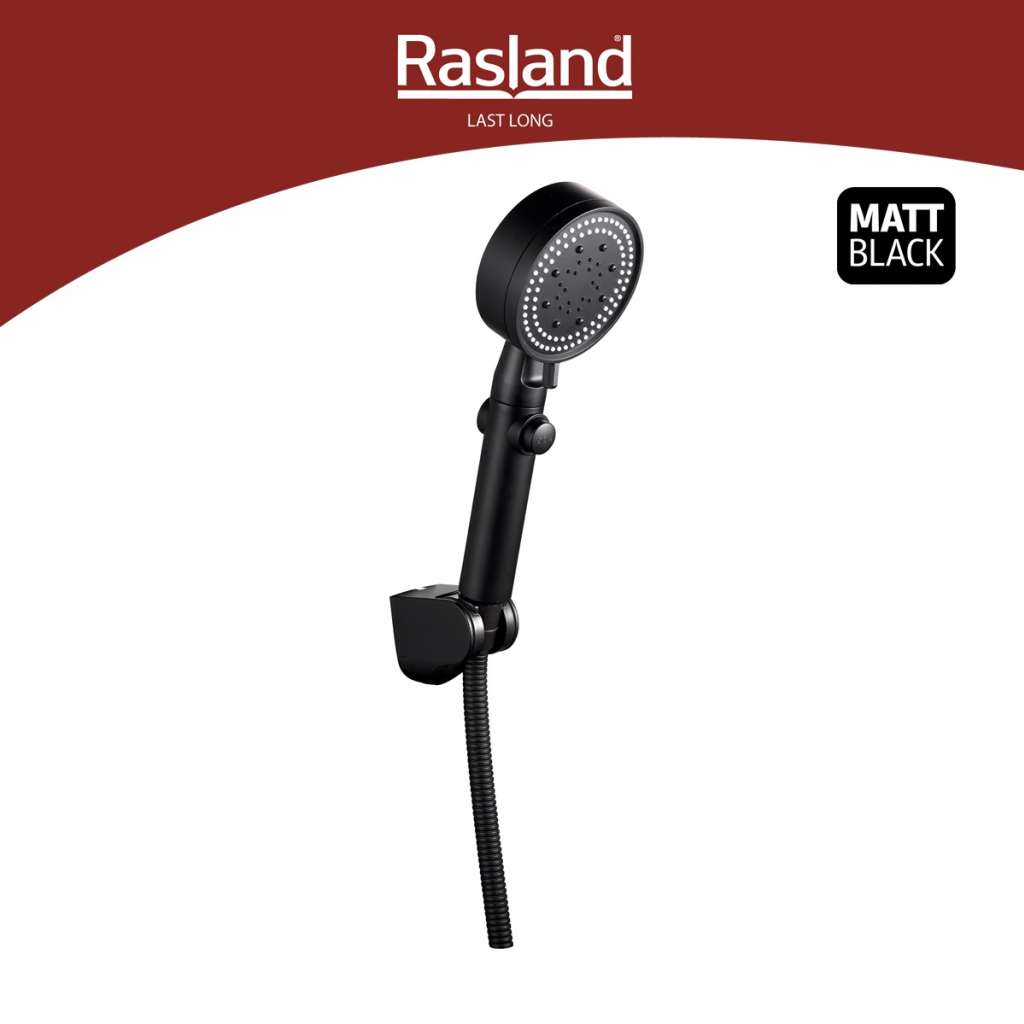 RA 2323/SET ฝักบัวมือพร้อมสายและขอแขวนครบชุด MATT BLACK