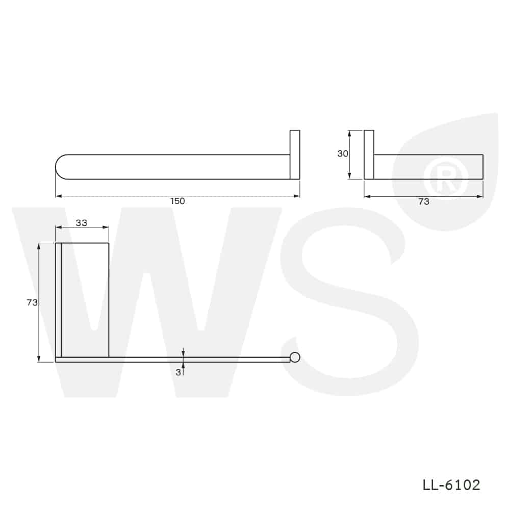 LL-6102-BM ที่ใส่กระดาษทิชชู่สแตนเลส MATTE BLACK รุ่น LOLLI